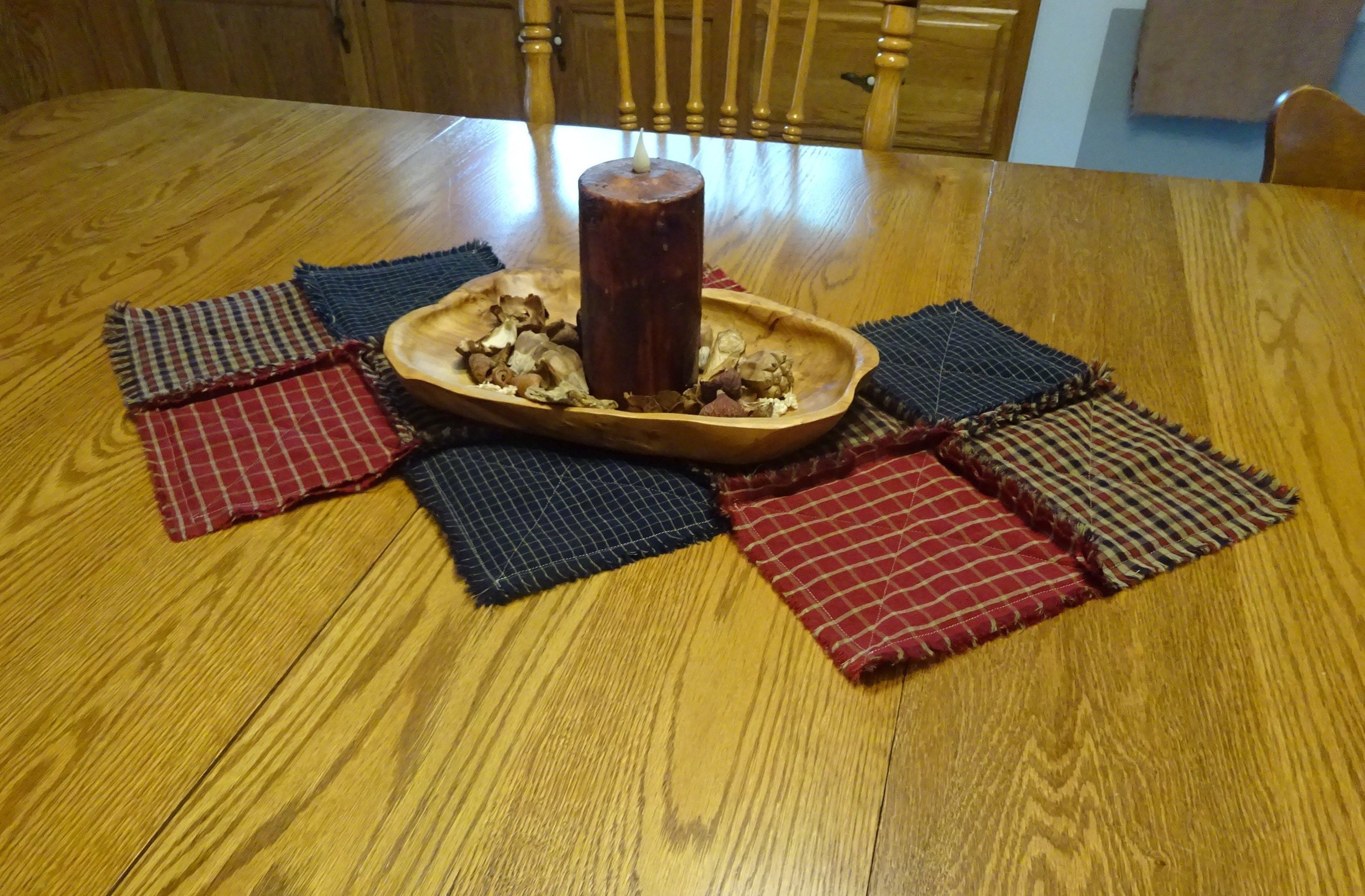 Country Table Runner Rustic Table Runner Rag Quilt Table - Etsy