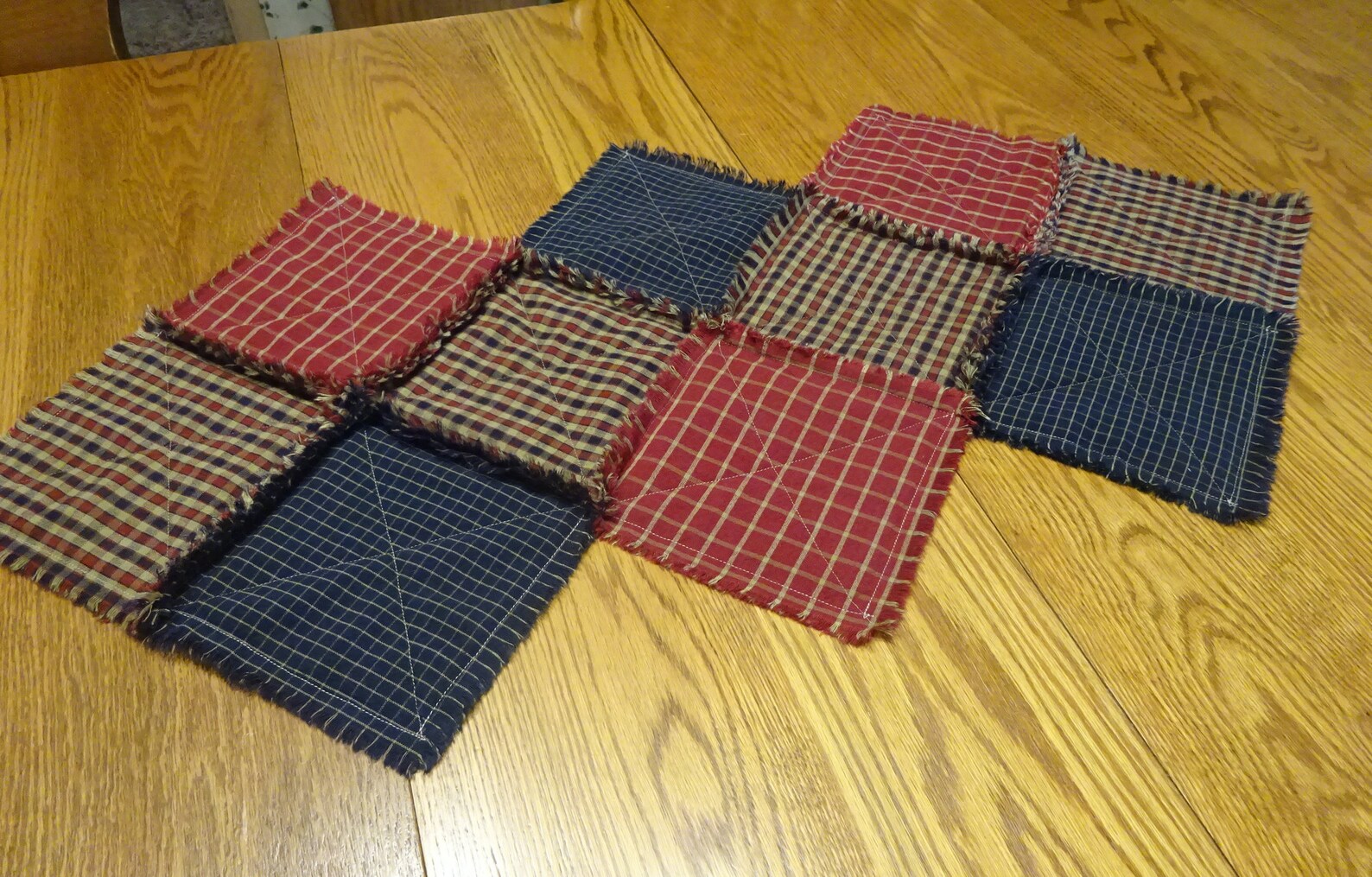 Country Table Runner Rustic Table Runner Rag Quilt Table - Etsy