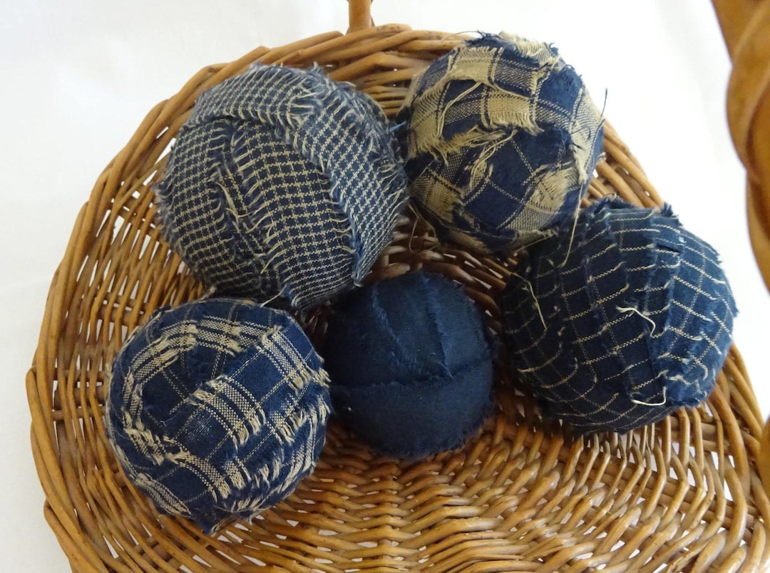 Rag Balls Homespun Rag Balls Christmas Bowl Filler - Etsy