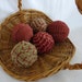 Rag Balls, Homespun Rag Balls, Easter Basket Filler, Red Rag Balls ...