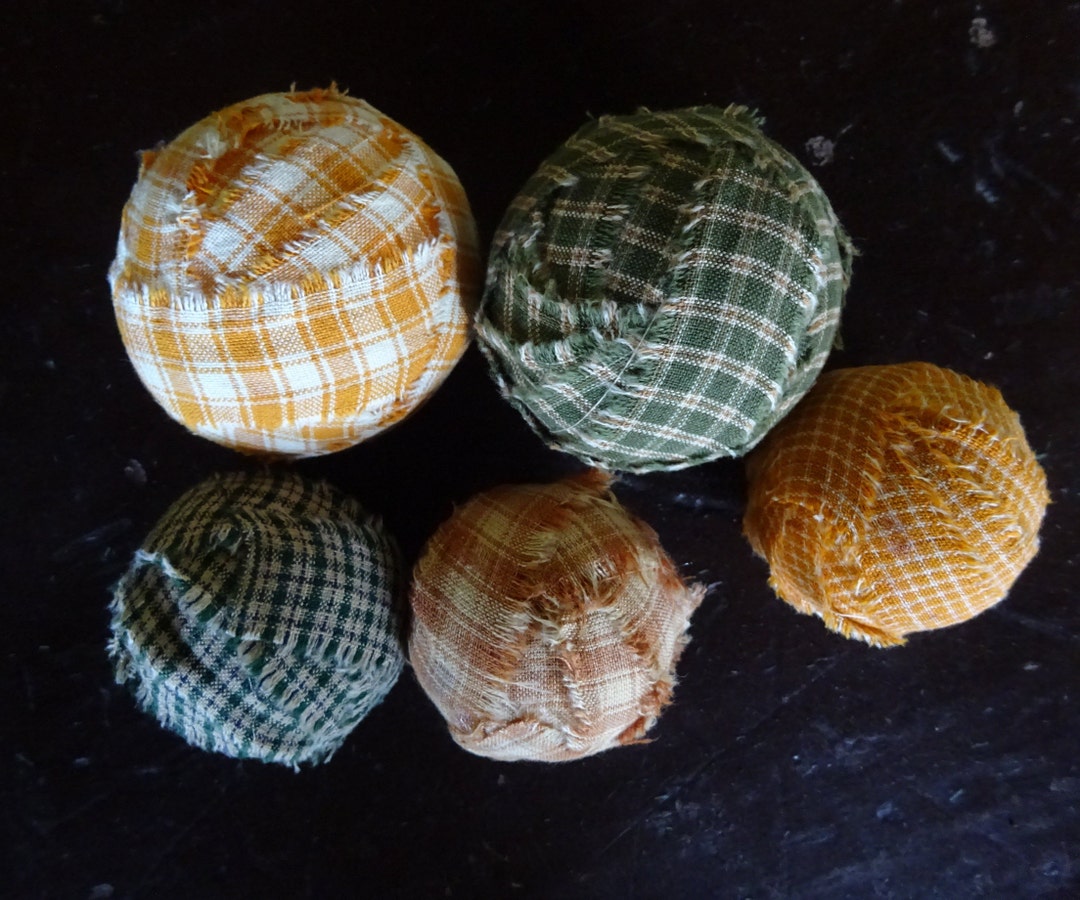 Rag Balls, Homespun Rag Balls, Primitive Rag Balls, Fall Rag Balls ...