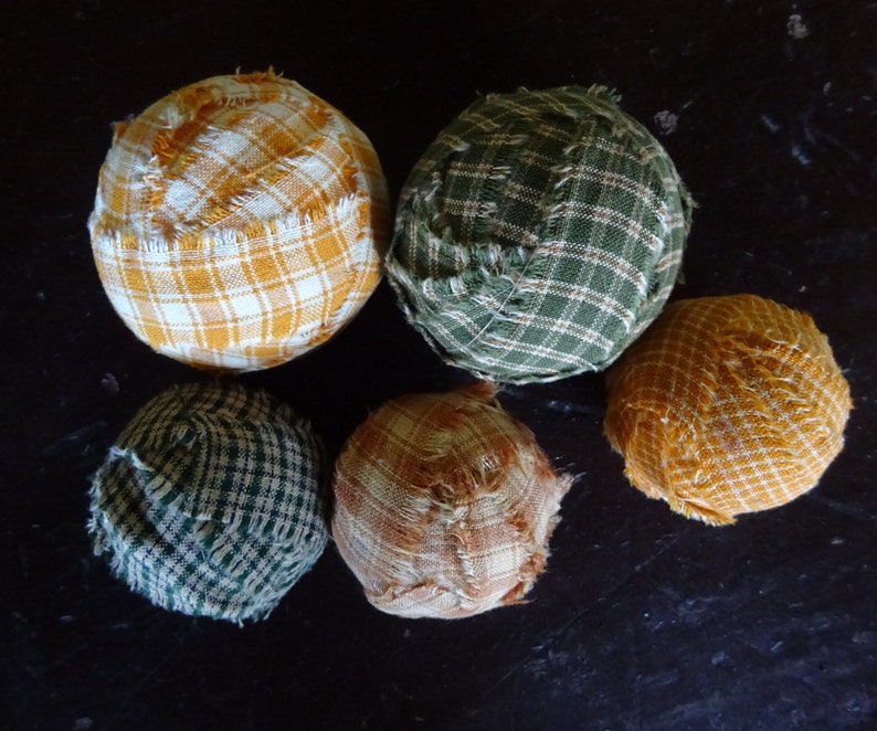 Rag Balls, Homespun Rag Balls, Primitive Rag Balls, Fall Rag Balls ...