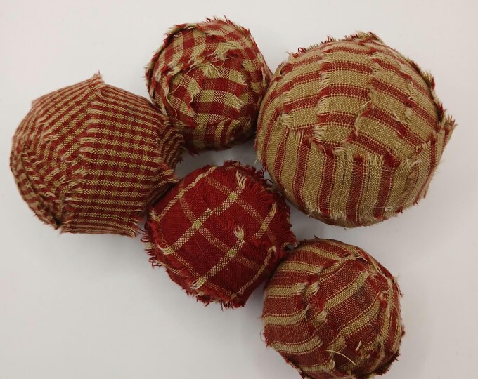 Rag Balls, Primitive Decor, Primitive Rag Balls, Homespun Rag Balls ...