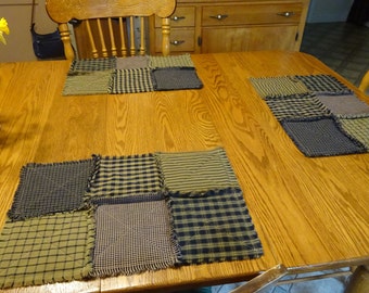 Rag Quilt Placemats - Etsy