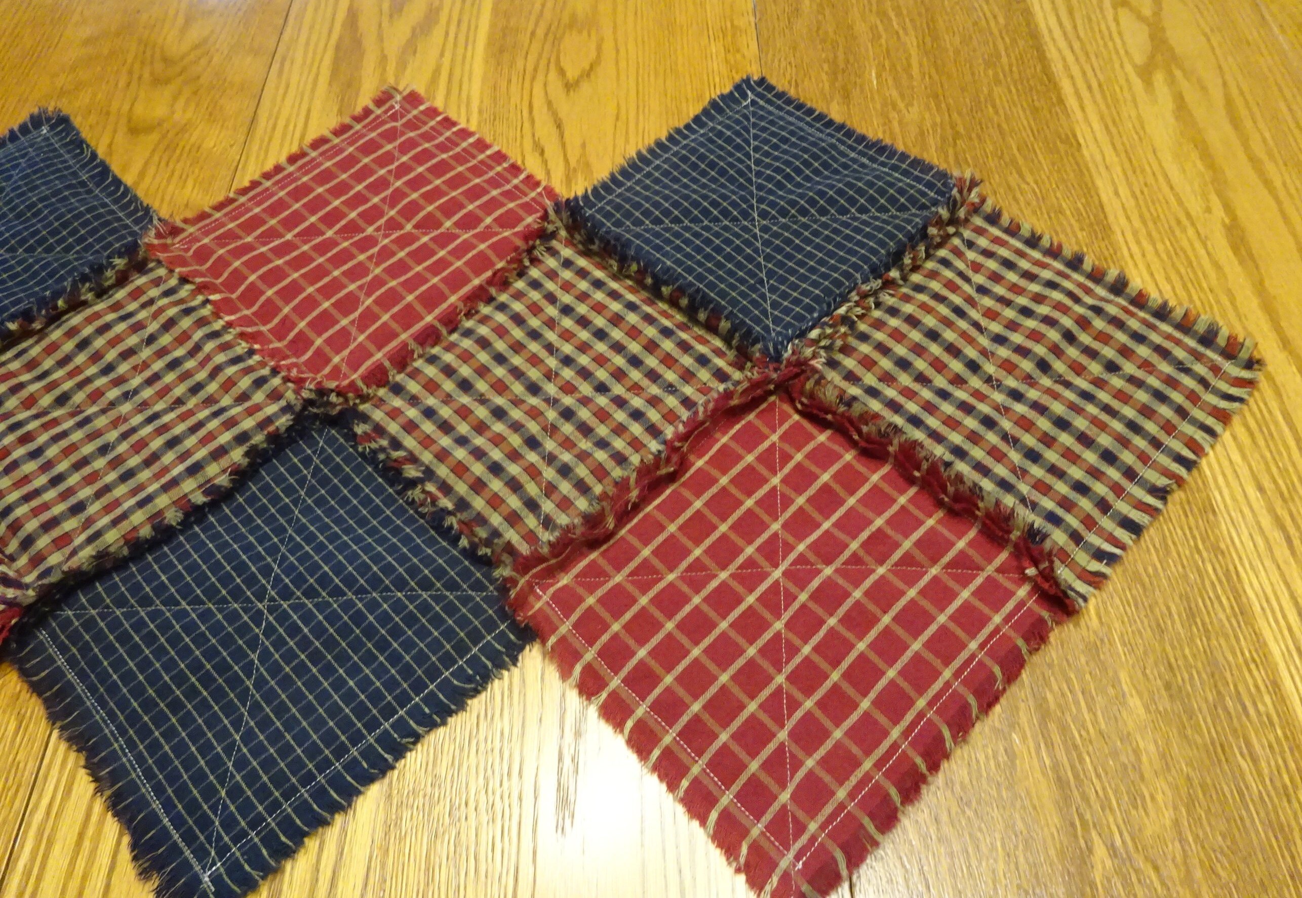 Country Table Runner Rustic Table Runner Rag Quilt Table - Etsy