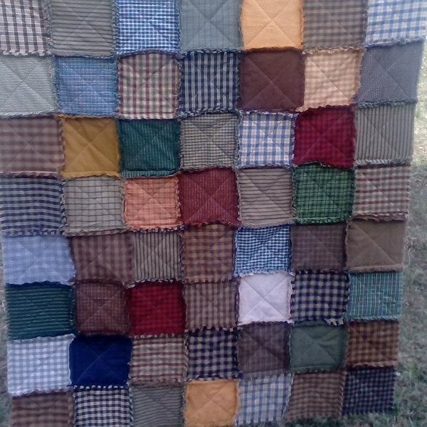 Primitive Rag Quilt - Etsy