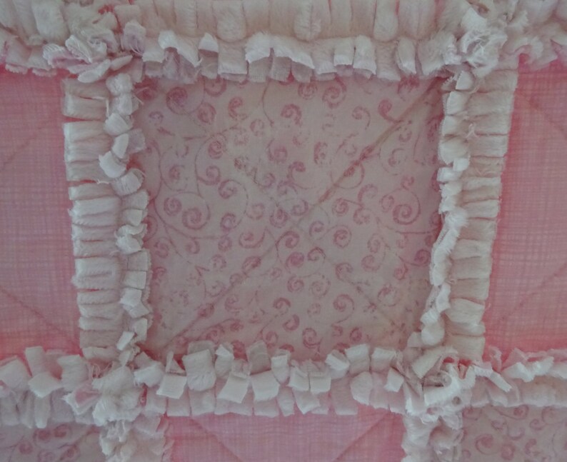 Rag Quilt, Baby Rag Quilt, Pink Patchwork Quilt, Pink Baby Quilt, Pink ...