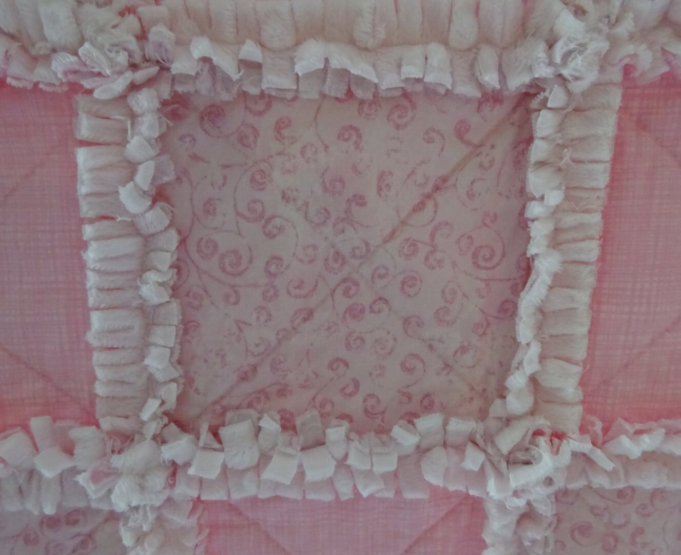 Rag Quilt, Baby Rag Quilt, Pink Patchwork Quilt, Pink Baby Quilt, Pink ...
