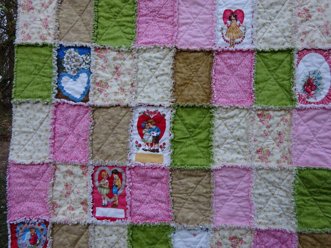 Rag Quilt, Rag Quilt Throw, Patchwork Quilt, Sofa Throw, Lap Throw ...