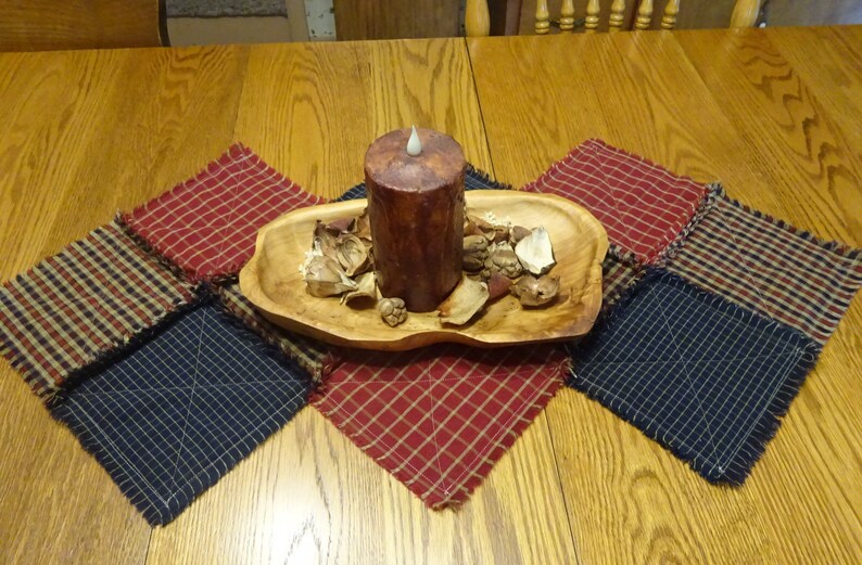 Country Table Runner Rustic Table Runner Rag Quilt Table - Etsy