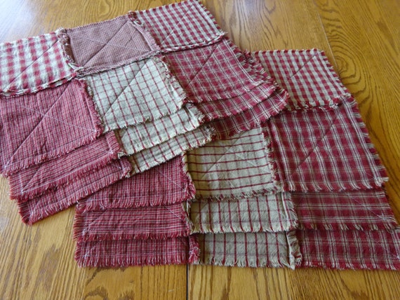 Rag Placemats 6 Rag Placemats Table Placemats Quilt | Etsy