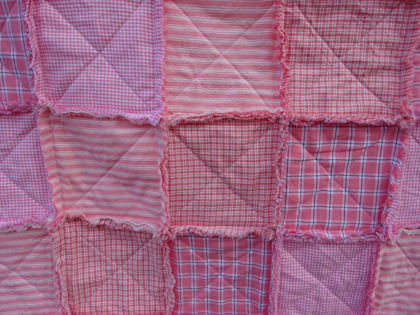 Rag Quilt, Patchwork Rag Quilt, Homespun Rag Quilt, Sofa Throw, Lap ...