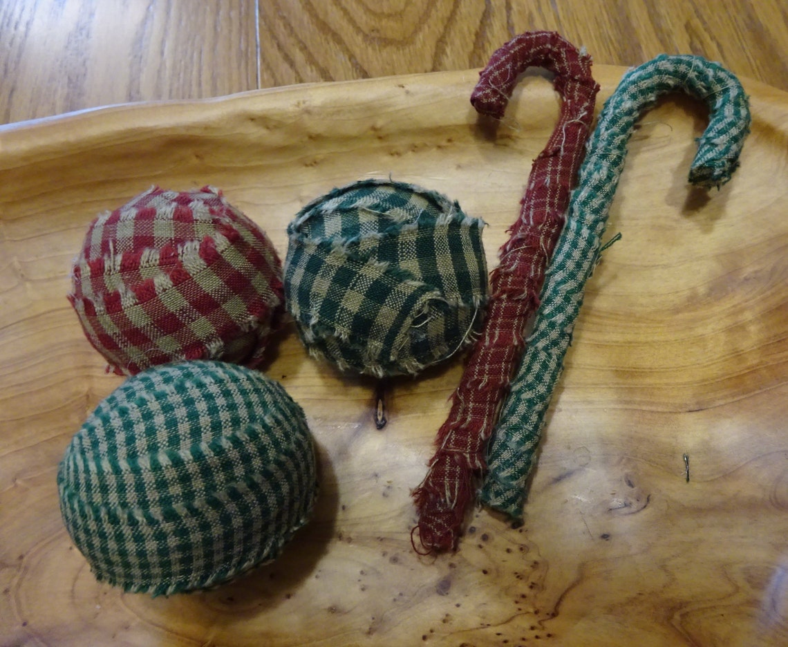Rag Ball Set Homespun Rag Balls Christmas Bowl Filler - Etsy