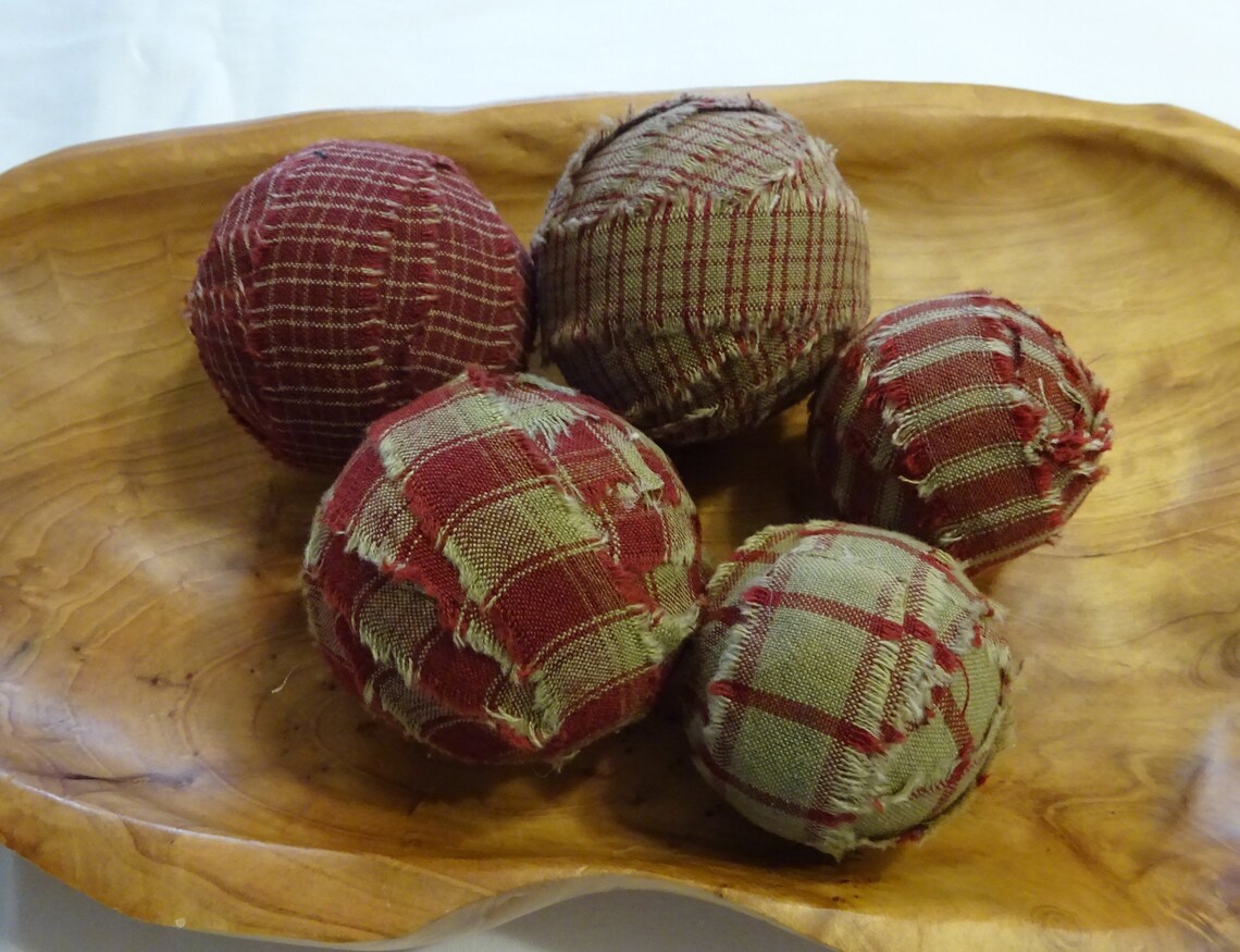 Rag Balls Primitive Decor Primitive Rag Balls Homespun Rag - Etsy
