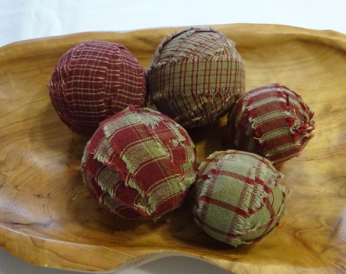 Rag Balls, Primitive Decor, Primitive Rag Balls, Homespun Rag Balls ...