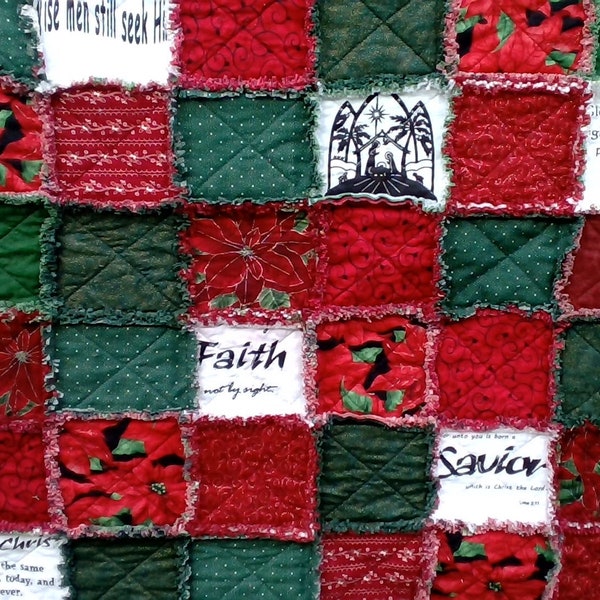 Primitive Rag Quilt - Etsy