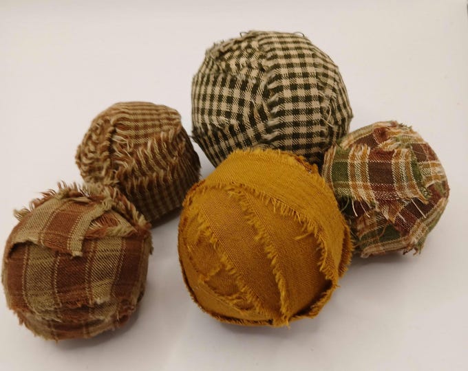 Rag Balls, Homespun Rag Balls, Primitive Rag Balls, Fall Rag Balls ...