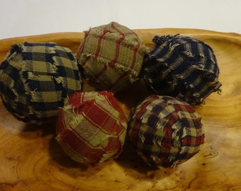 Rag Balls, Homespun Rag Balls, Primitive Rag Balls, Fall Rag Balls ...