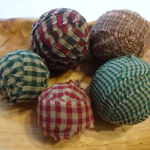 Rag Balls Homespun Rag Balls Christmas Bowl Filler - Etsy