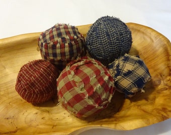 Rag Balls, Homespun Rag Balls, Primitive Rag Balls, Fall Rag Balls ...