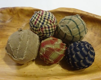Rag Balls, Homespun Rag Balls, Primitive Rag Balls, Fall Rag Balls ...