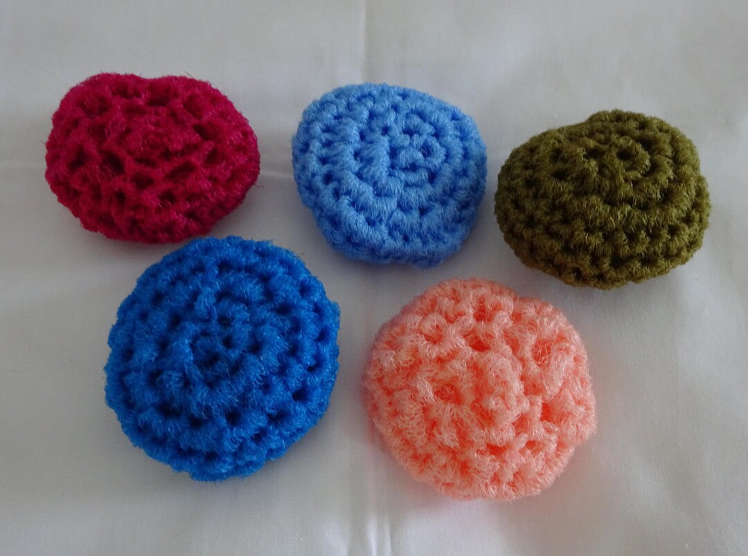 Dish Scrubbies, Nylon Scrubbies, Crocheted Scrubbies, Set of 5 ...
