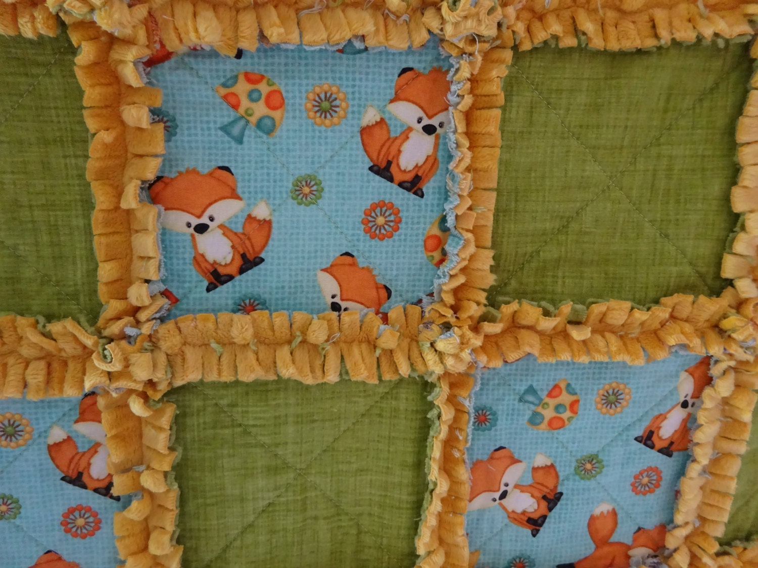Rag Quilt Wildlife Baby Quilt Baby Rag Quilt Fox Rag Quilt - Etsy