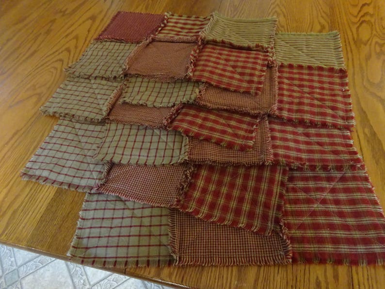 Rag Placemats 6 Rag Placemats Table Placemats Quilt | Etsy