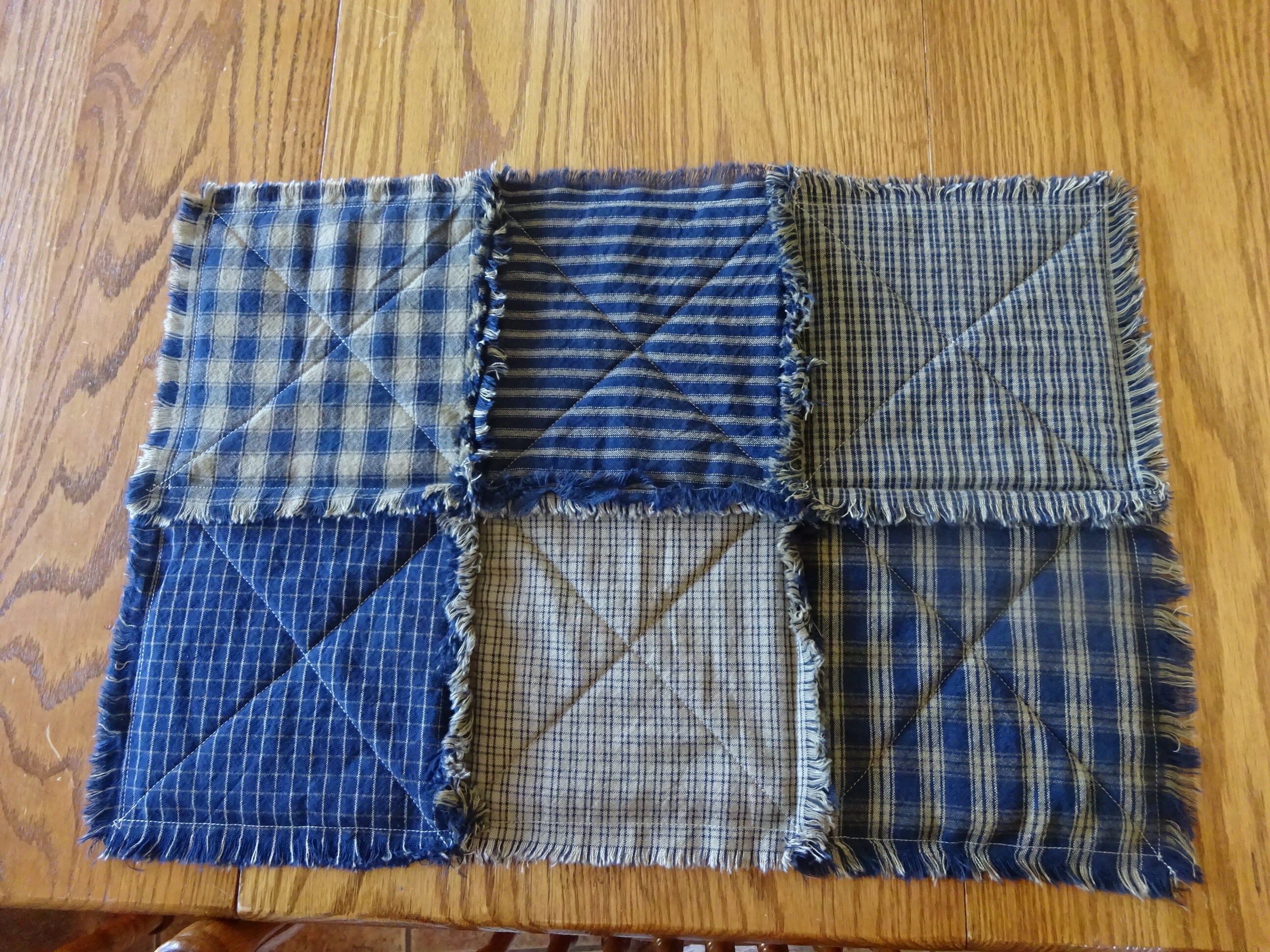 Rag Placemats, Set of 4 Rag Placemats, Table Placemats, Homespun ...