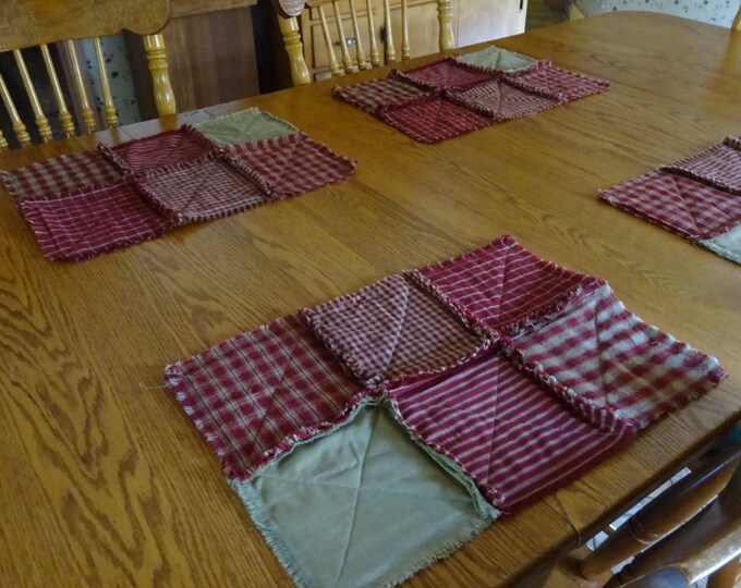 Rag Placemats Set of 4 Rag Placemats Table Placemats - Etsy
