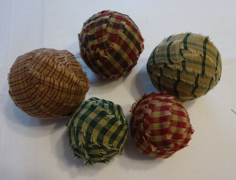 Rag Balls Homespun Rag Balls Christmas Bowl Filler | Etsy