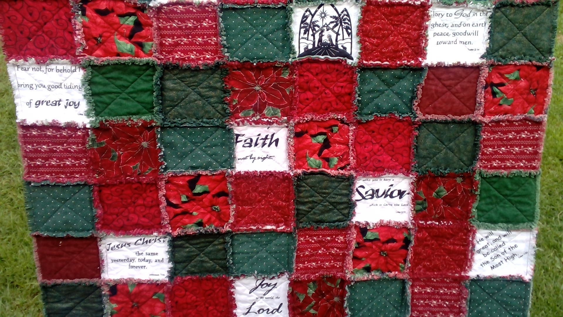 Christmas Rag Quilt Rag Quilt Patchwork Rag Quilt Homespun - Etsy