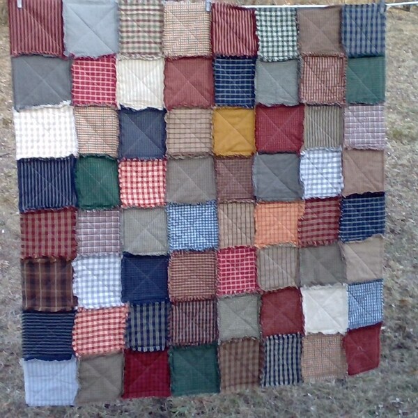 Primitive Rag Quilt - Etsy