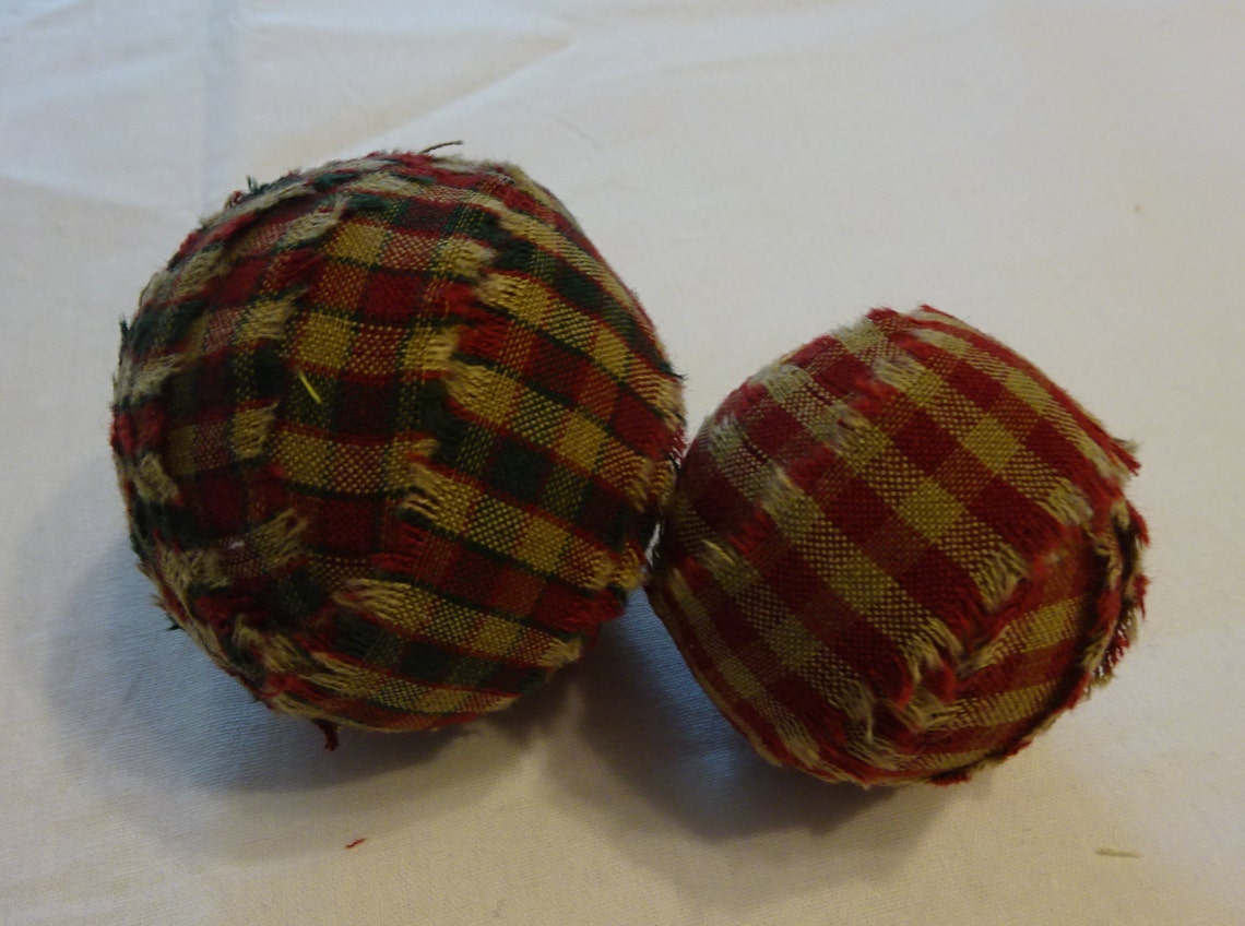 Rag Balls Homespun Rag Balls Christmas Bowl Filler | Etsy