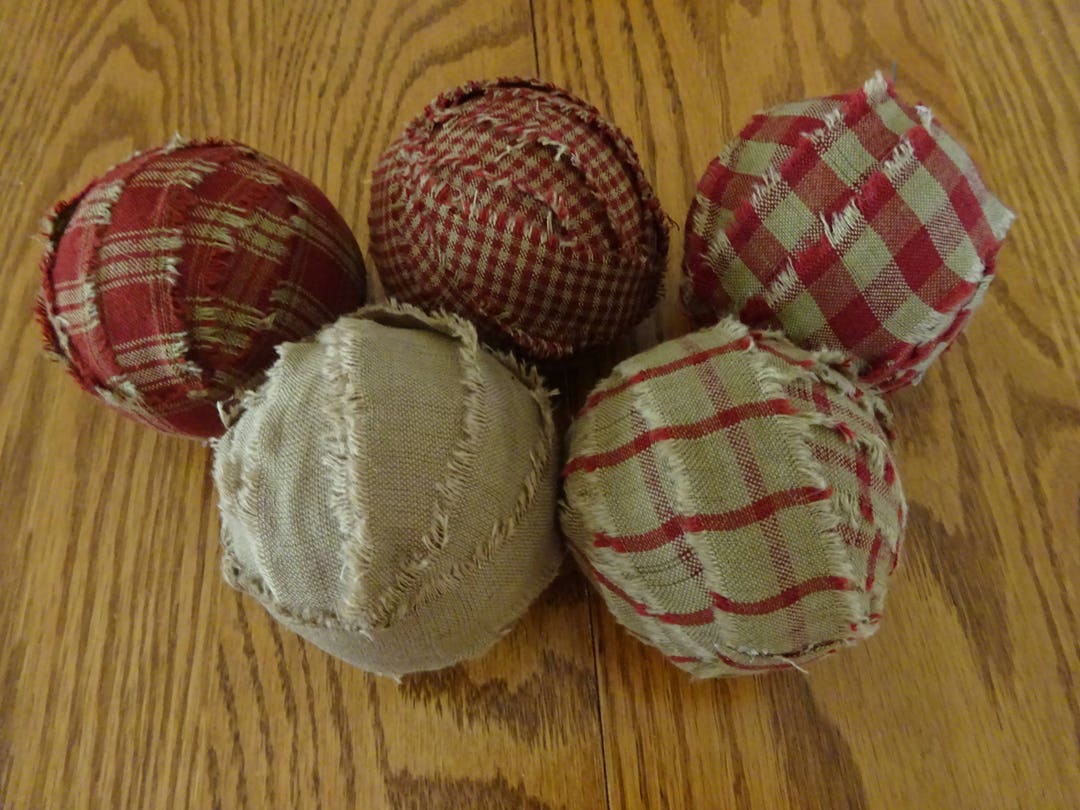 Rag Balls, Primitive Decor, Primitive Rag Balls, Homespun Rag Balls ...