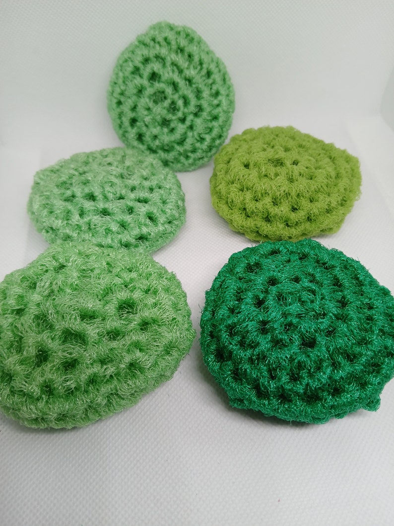 Dish Scrubbies, Nylon Scrubbies, Set of 5 Scrubbies, Crocheted ...