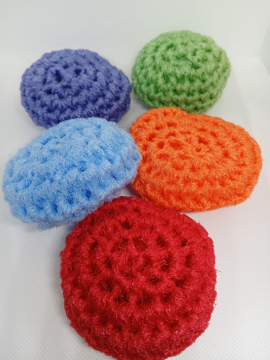 Dish Scrubbies, Nylon Scrubbies, Set of 5 Scrubbies, Crocheted ...