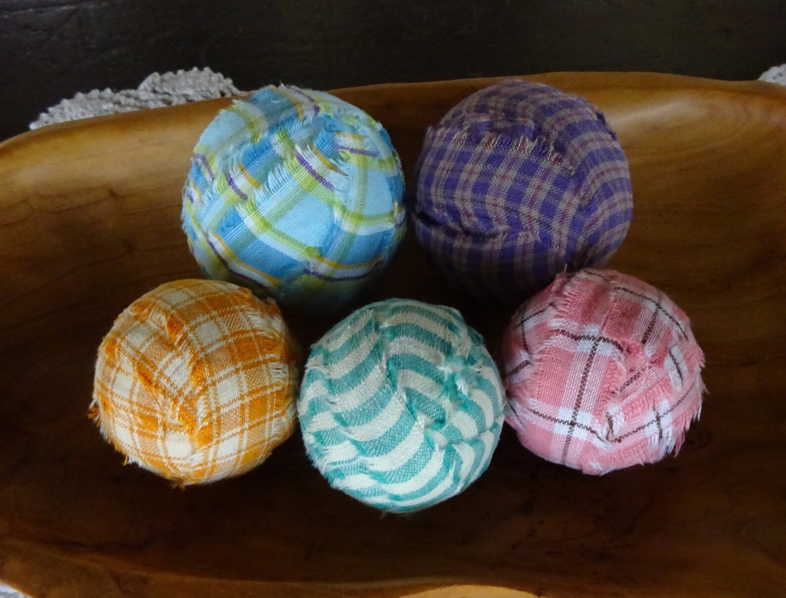 Rag Balls Primitive Decor Primitive Rag Balls Homespun Rag - Etsy