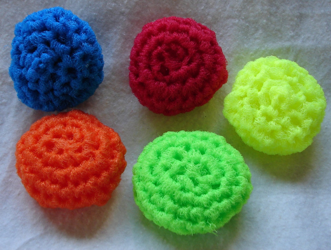 Dish Scrubbies Nylon Scrubbies Set of 5 Scrubbies Crocheted - Etsy