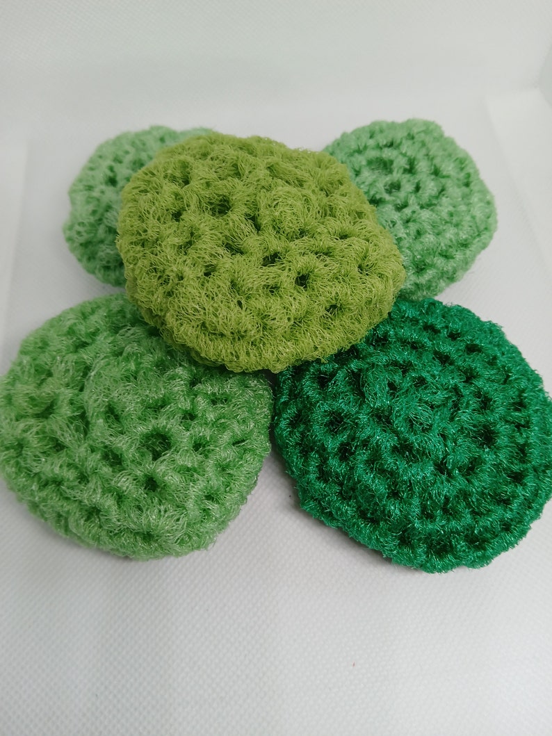 Dish Scrubbies, Nylon Scrubbies, Set of 5 Scrubbies, Crocheted ...