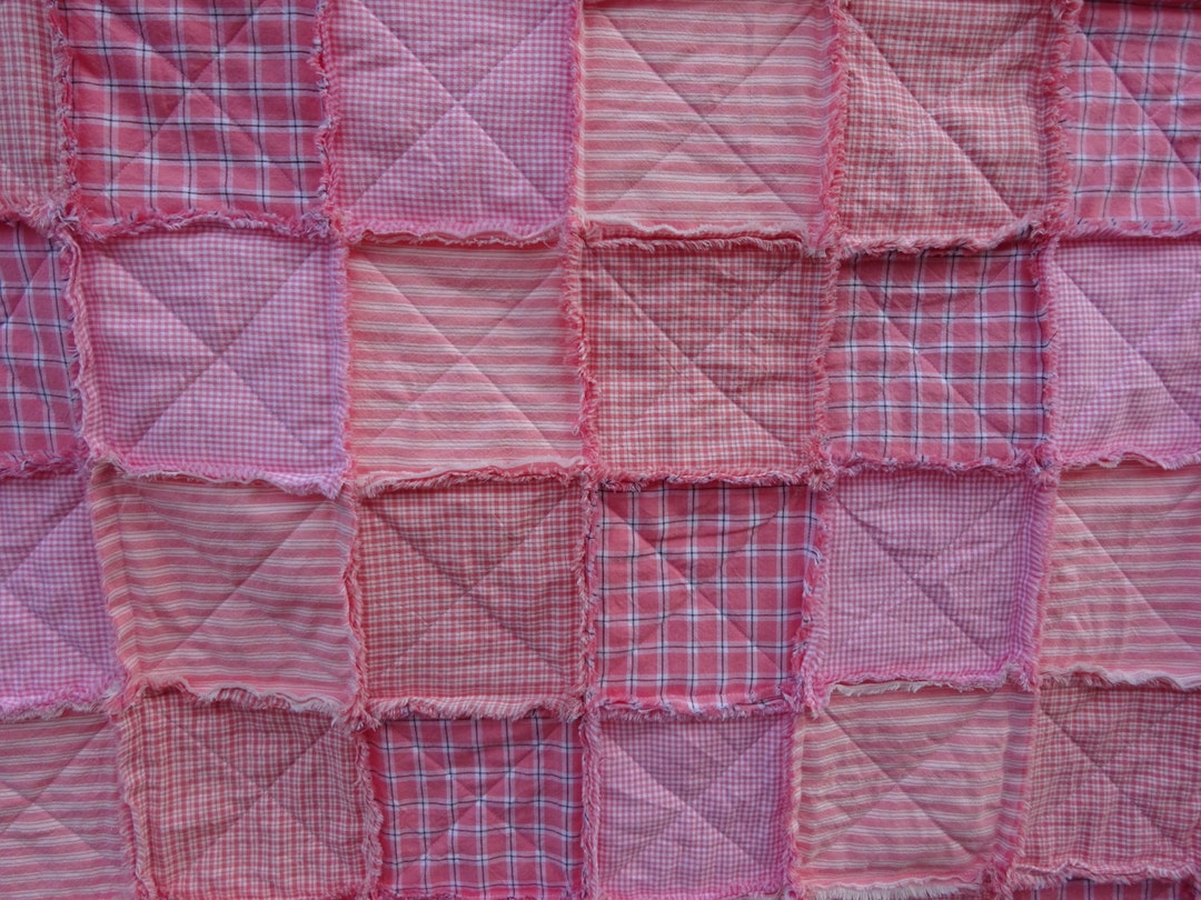 Rag Quilt, Patchwork Rag Quilt, Homespun Rag Quilt, Sofa Throw, Lap ...
