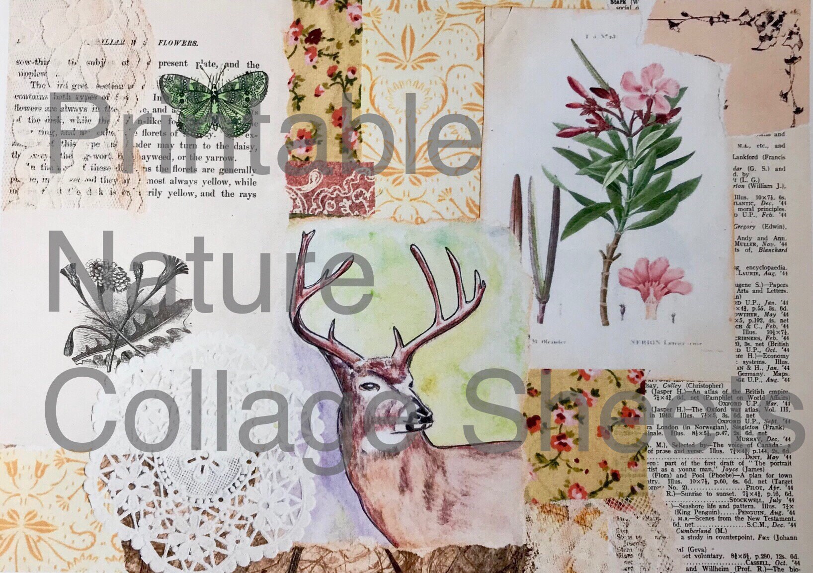 Printable Nature Collage Sheets - Etsy