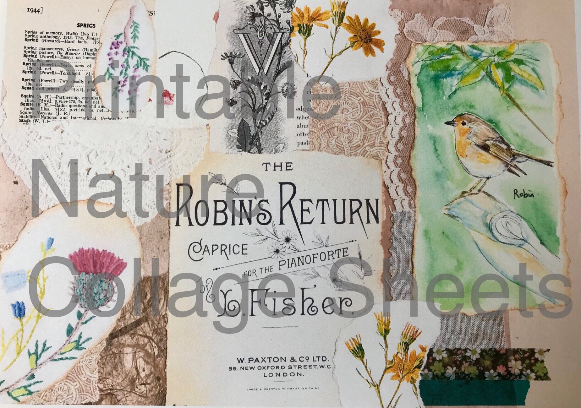 Printable Nature Collage Sheets - Etsy