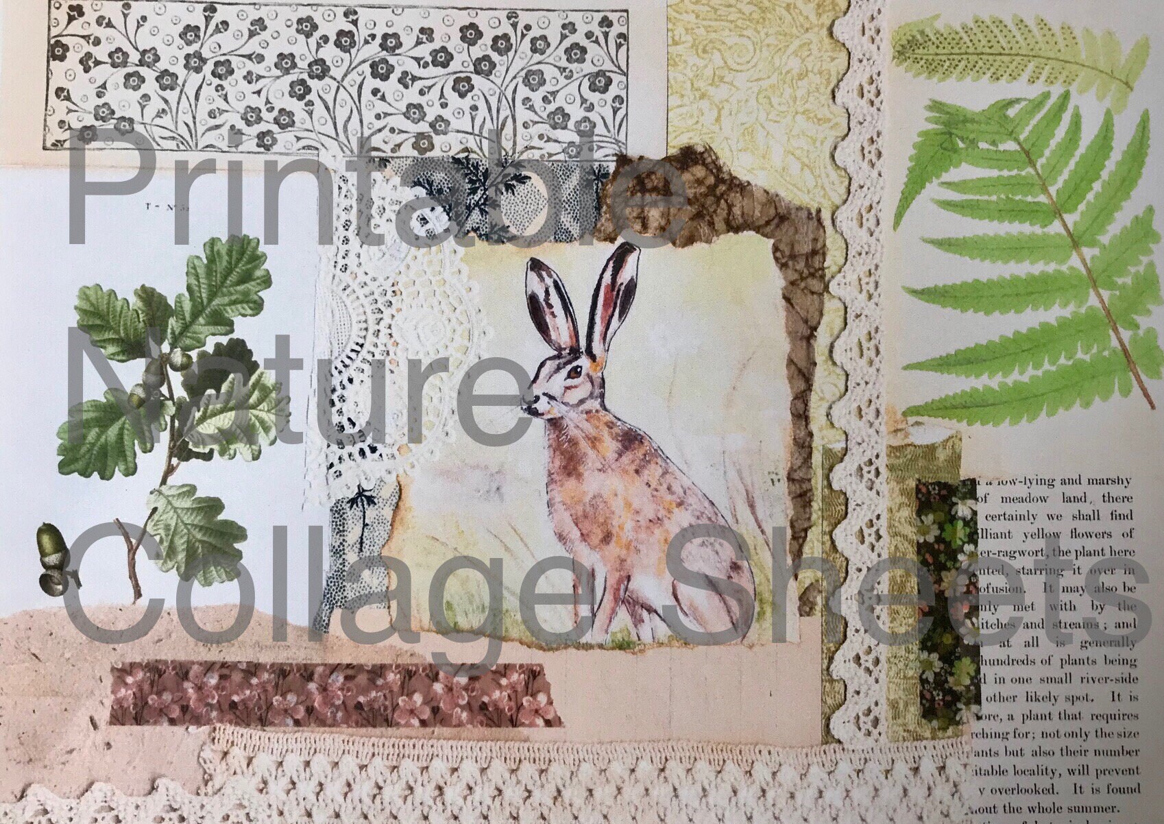 Printable Nature Collage Sheets - Etsy
