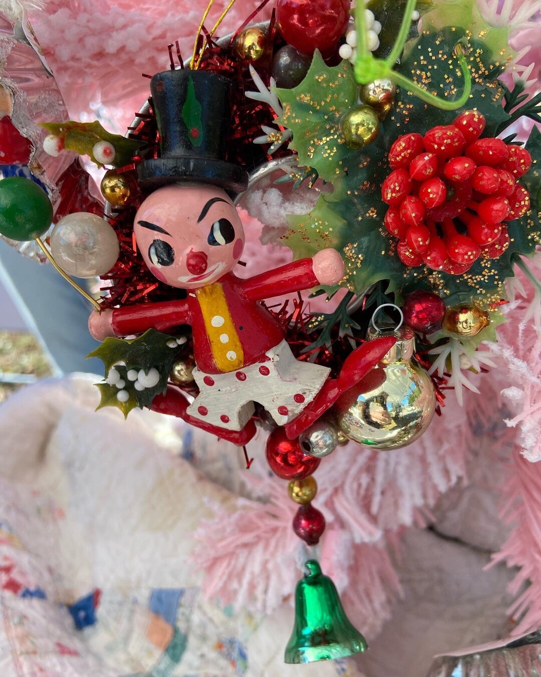 Vintage Wooden Clown Christmas Tree Ornament. - Etsy