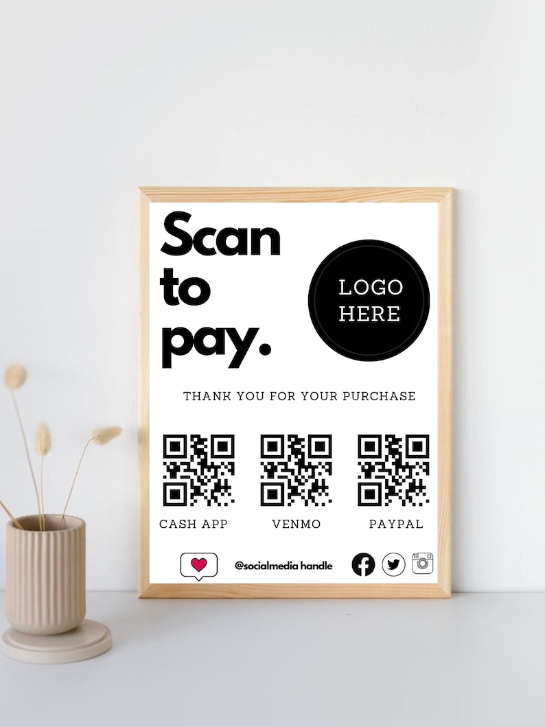 Scan to Pay Canva Editable Template Scan and Pay Sign - Etsy Scan to Pay Canva Editable Template Scan and Pay Sign - Etsy