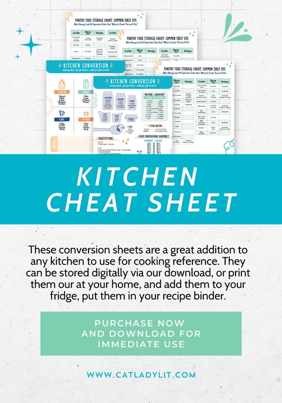Kitchen Conversion & Shelf Life Downloadable PDF - Etsy