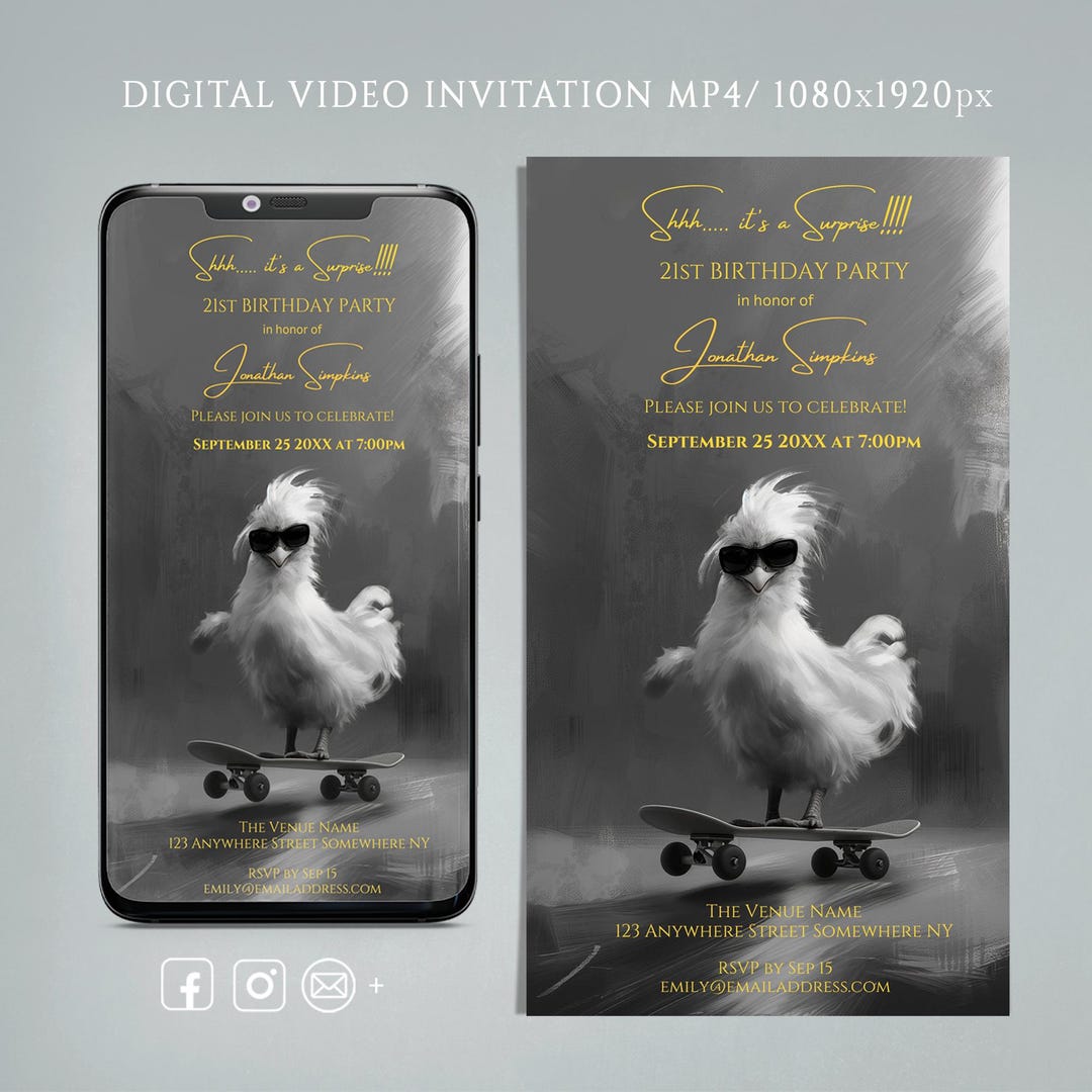Digital Birthday Dinner Invite. Motion and Style With Canva! Celebrate ...