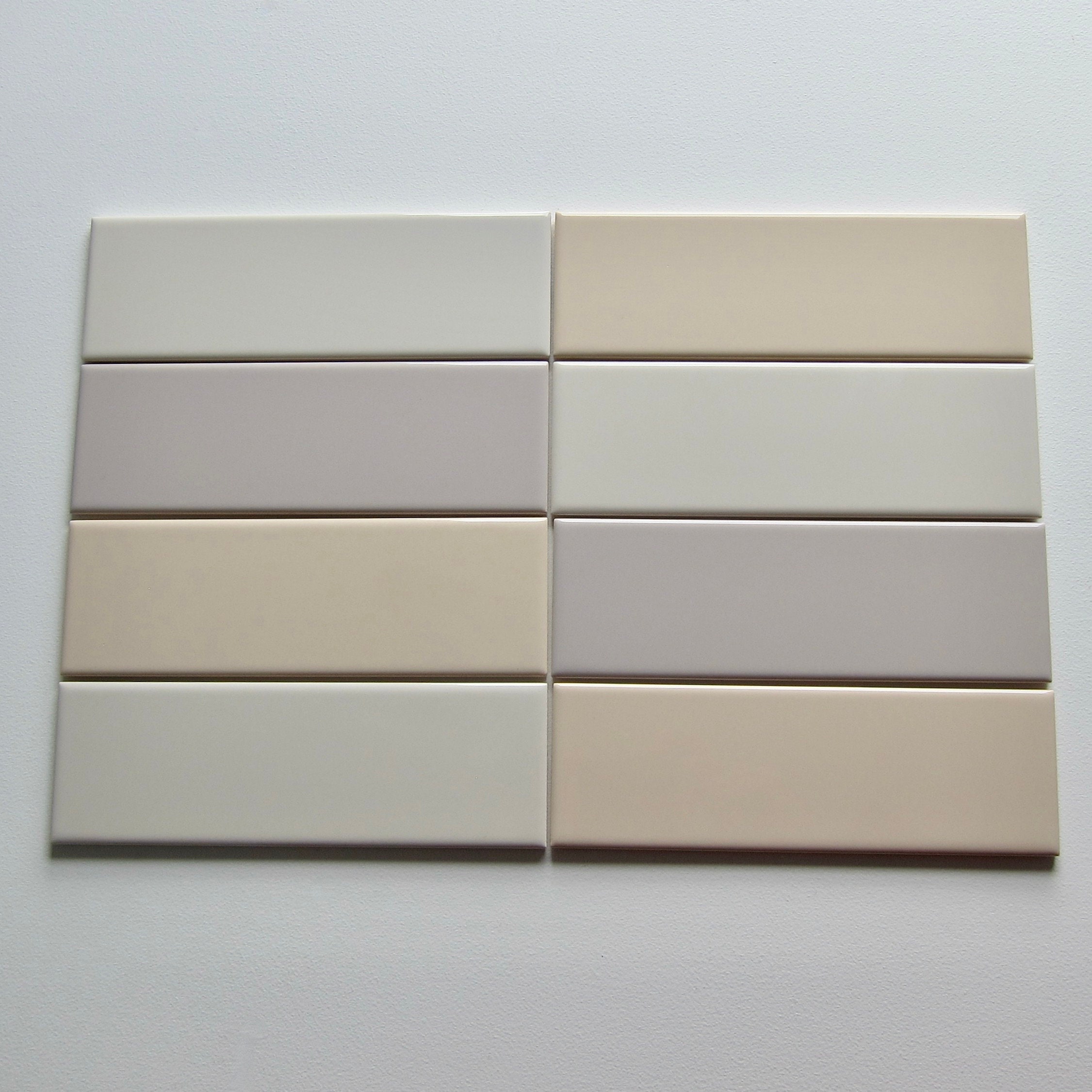 Vintage 1970s French Villeroy and Boch Off-white Porcelain Wall Tile, 20.5 Sq Ft Lot 150 Piece ...