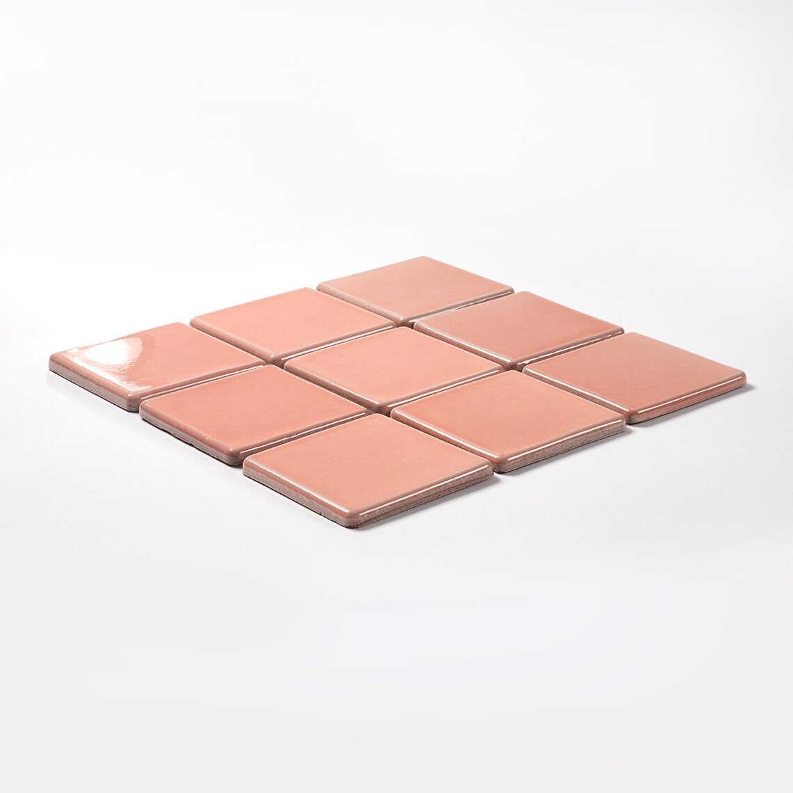 1980s Walter Zanger Peach Glazed Ceramic Genoux Floor Tile, 14 Sq Ft ...